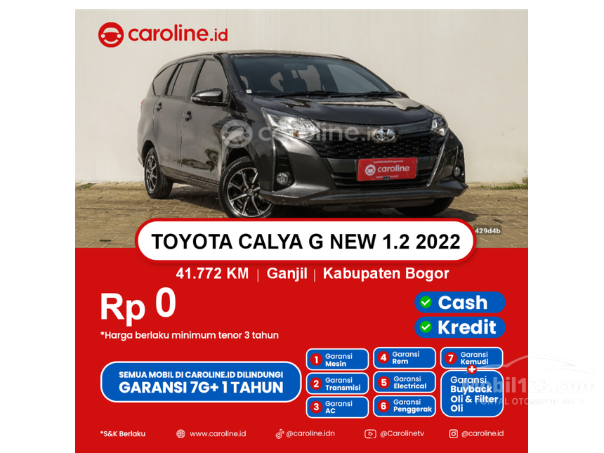Jual Mobil Toyota Calya 2022 G 1.2 di DKI Jakarta Manual MPV Abu-abu Rp ...