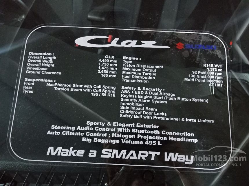 Jual Mobil Suzuki Ciaz 2017 YL1 1.4 di Jawa Timur Automatic Sedan ...