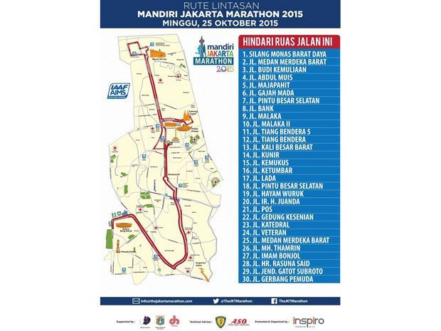 Ini Ruas Jalan Yang Ditutup Selama Jakarta Marathon 2015 - Berita ...