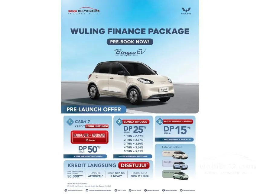 Jual Mobil Wuling Binguo EV 2023 410Km di DKI Jakarta Automatic Hatchback Hijau Rp 408.000.000 ...
