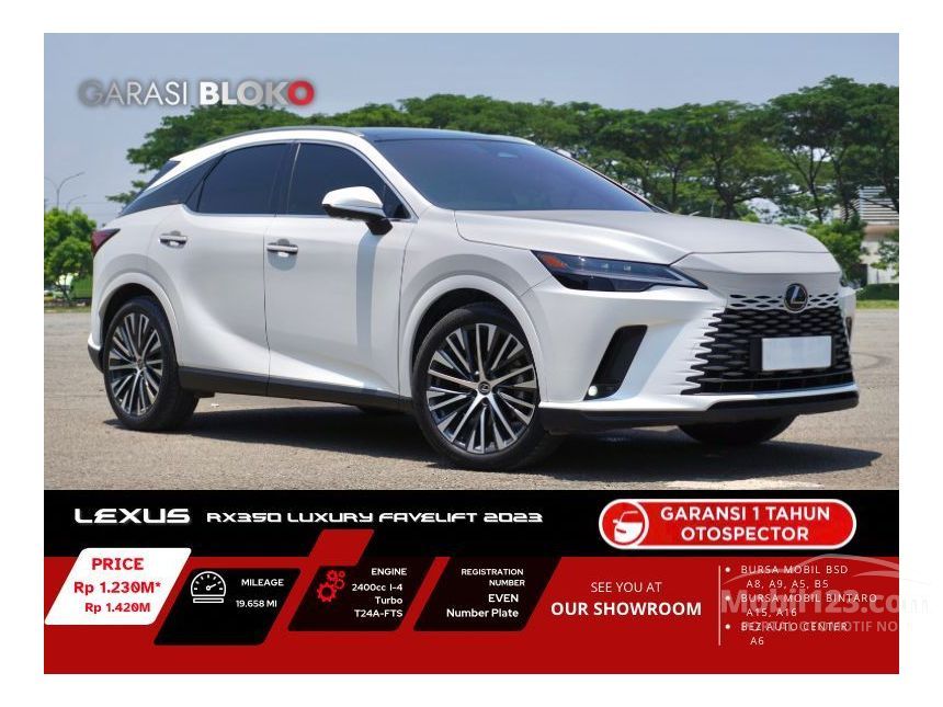 Jual Mobil Lexus RX 350 2023 Luxury 2.4 di Banten Automatic SUV Putih ...