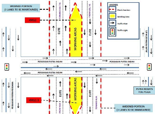 Lane Closure And Diversion To Affect ELITE Highway Beginning 9 February ...
