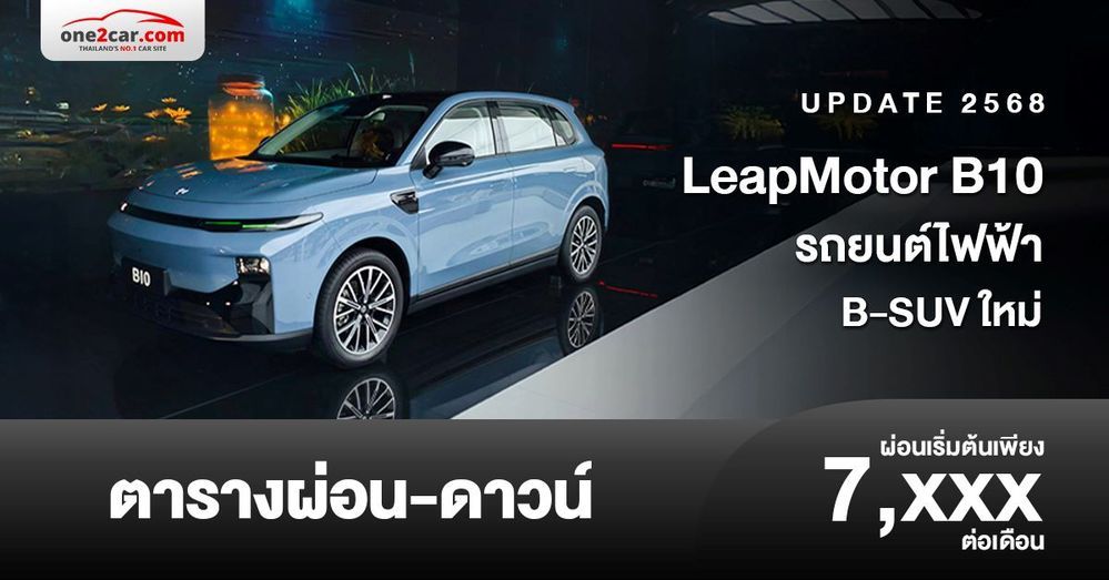 ตารางผ่อน LeapMotor B10 รถยนต์ไฟฟ้าใหม่ ท้าชนคู่แข่งในตลาด - ราคาและ ...